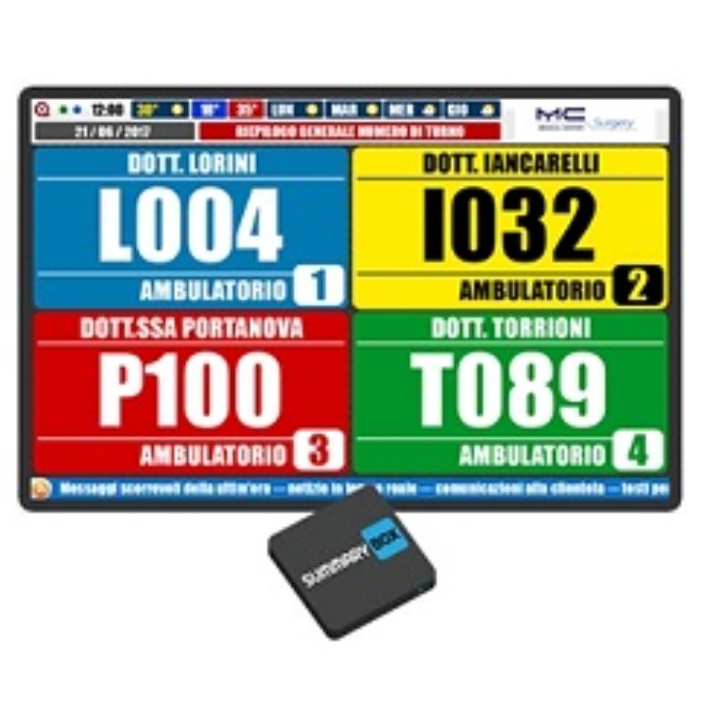 VISORE RIEPILOGATIVO per SALE d'ATTESA - PC BOX SUMMERY
